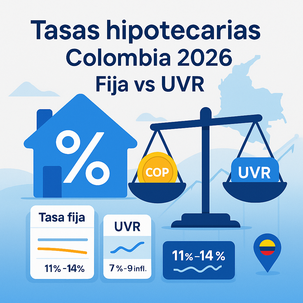 Tasas hipotecarias en Colombia 2026: Elige la mejor opción.